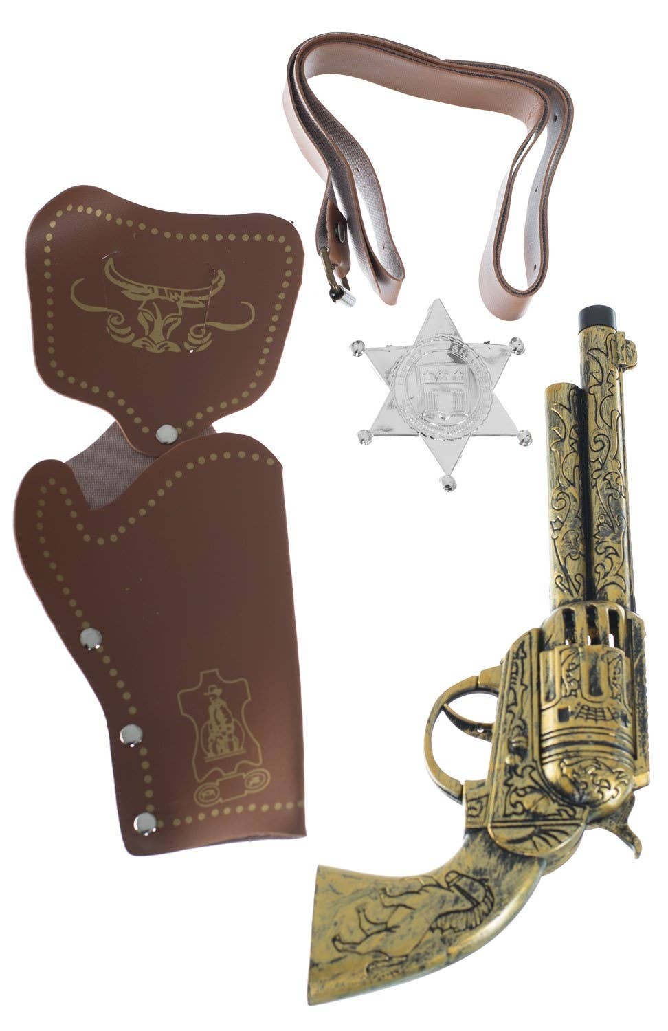 Western Cowboy Gun and Sheriff Badge | Wild West Cowboy Accessory Set