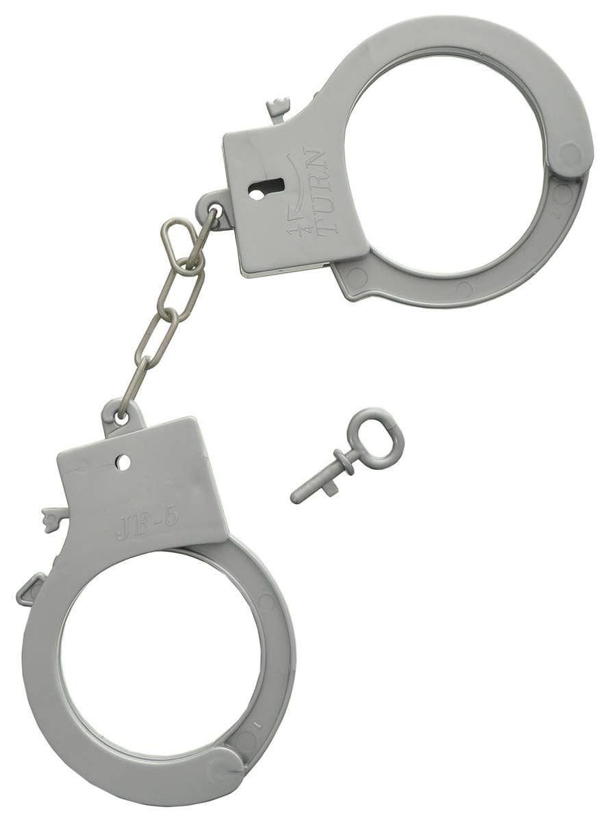 Toy Silver Plastic Handcuffs Costume Accessory