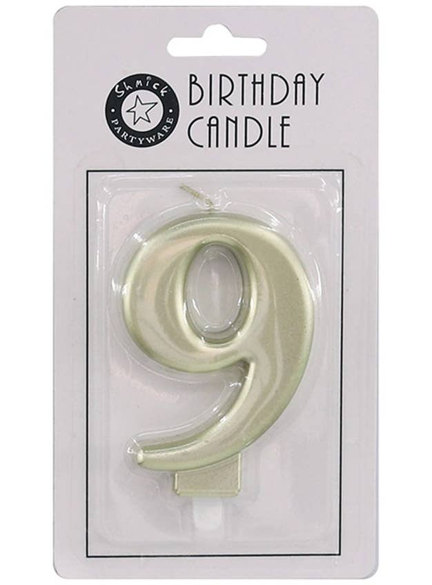 Number 9 Gold 9cm Birthday Candle