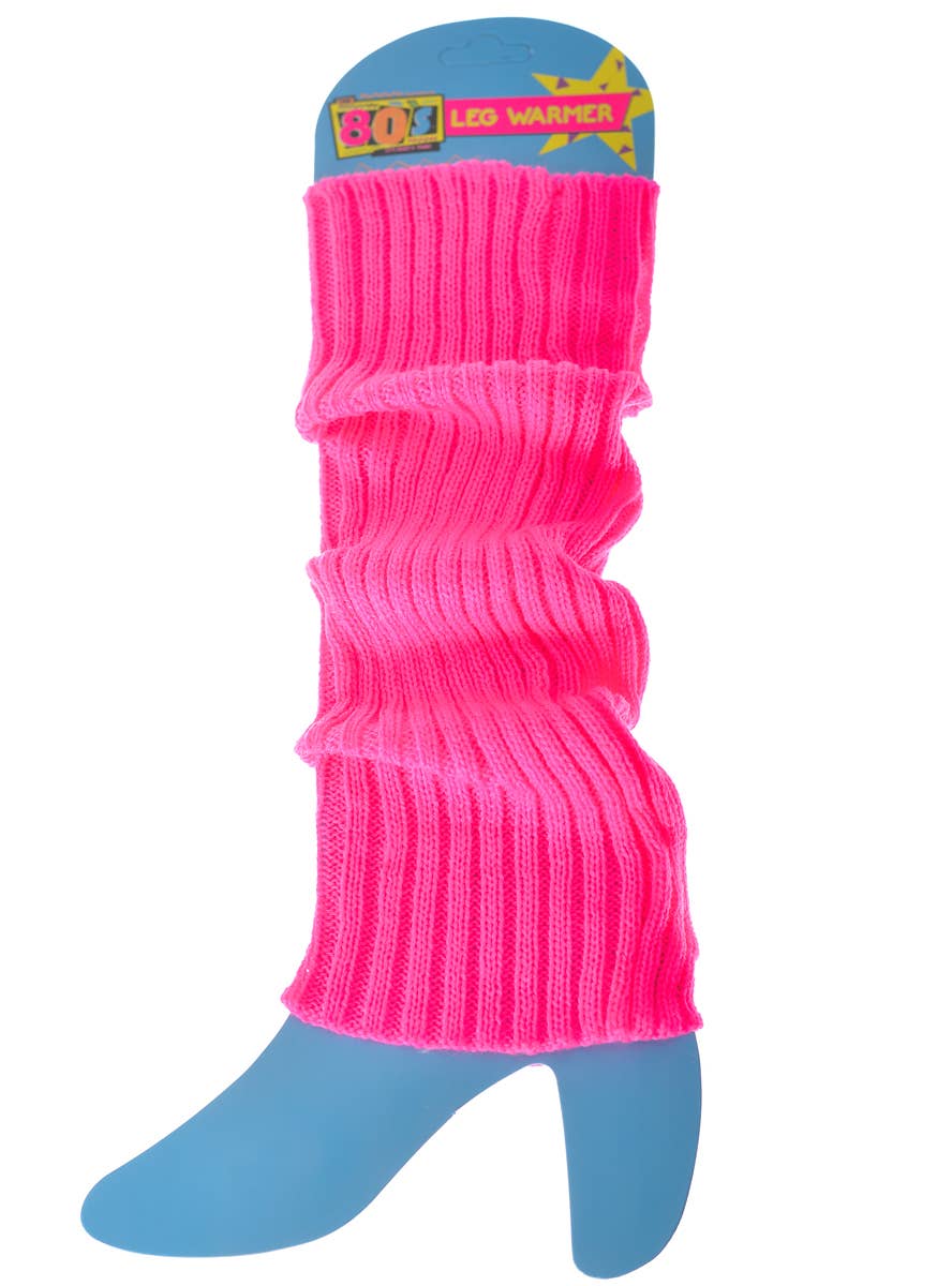 Neon Pink Knitted Leg Warmers | 1980s Leg Warmers Costume Accessory