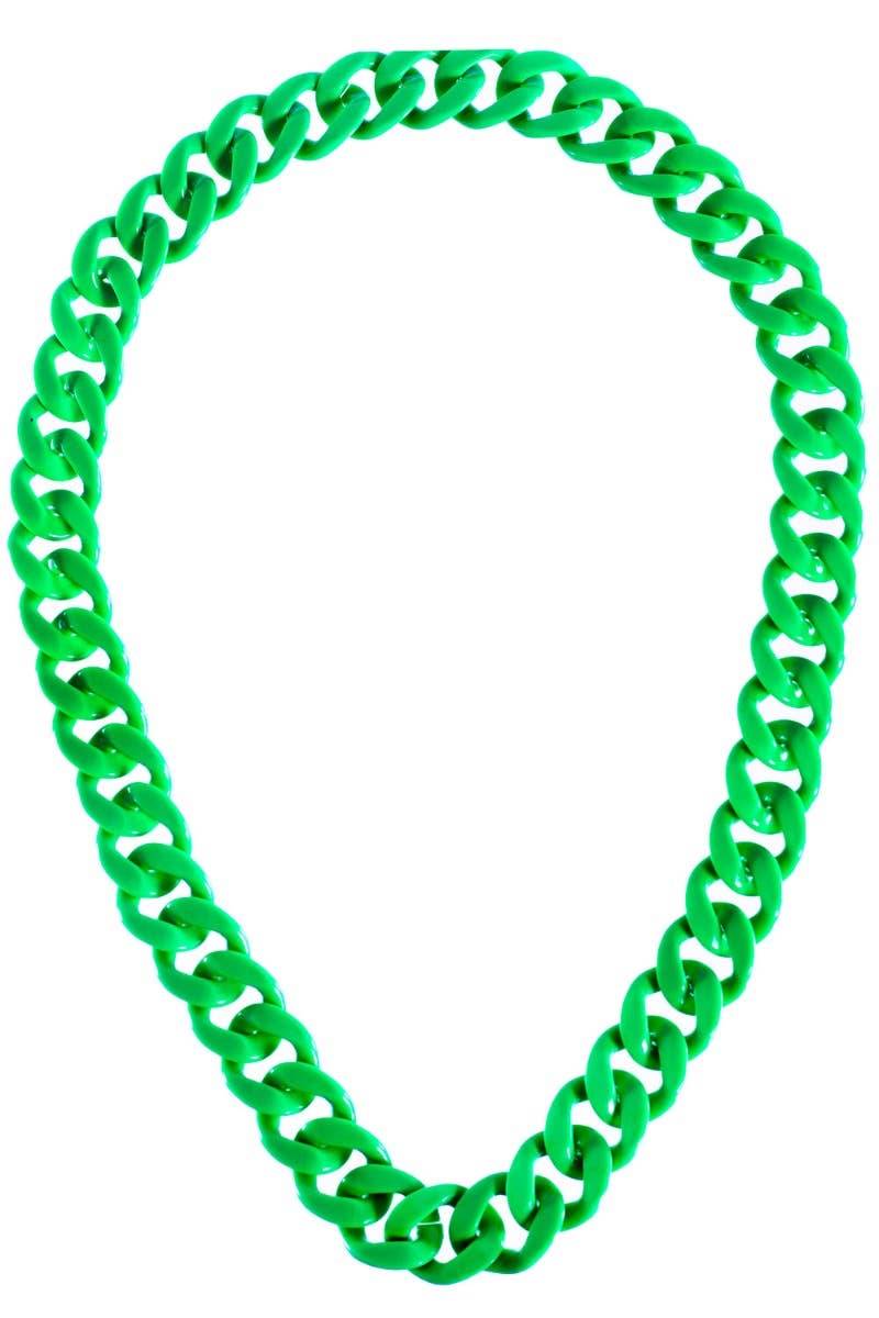 Bright Green Thick Costume Chain | 1980s Neon Green Necklace