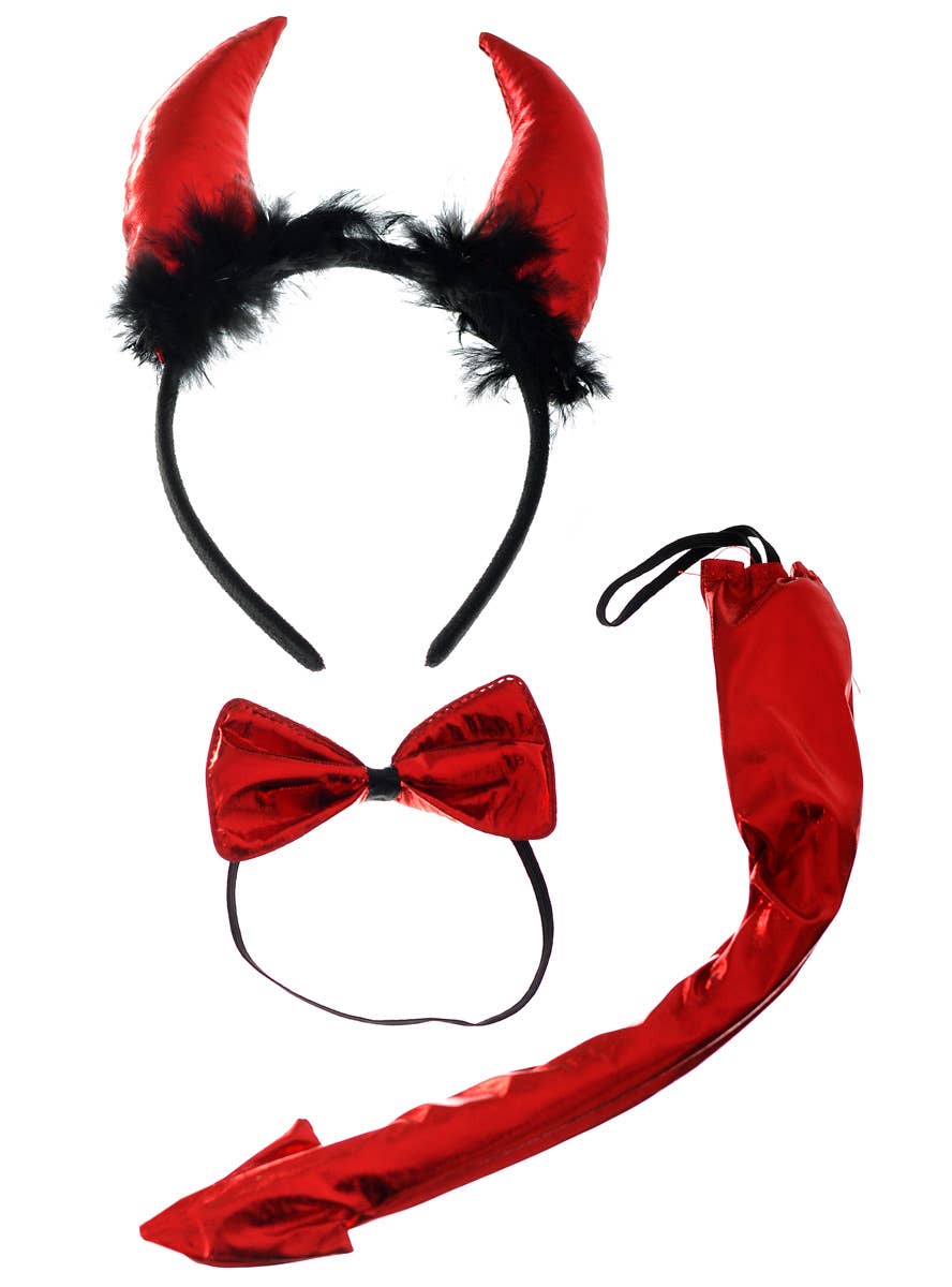 Metallic Red Devil Costume Set | Devil Halloween Accessory Set