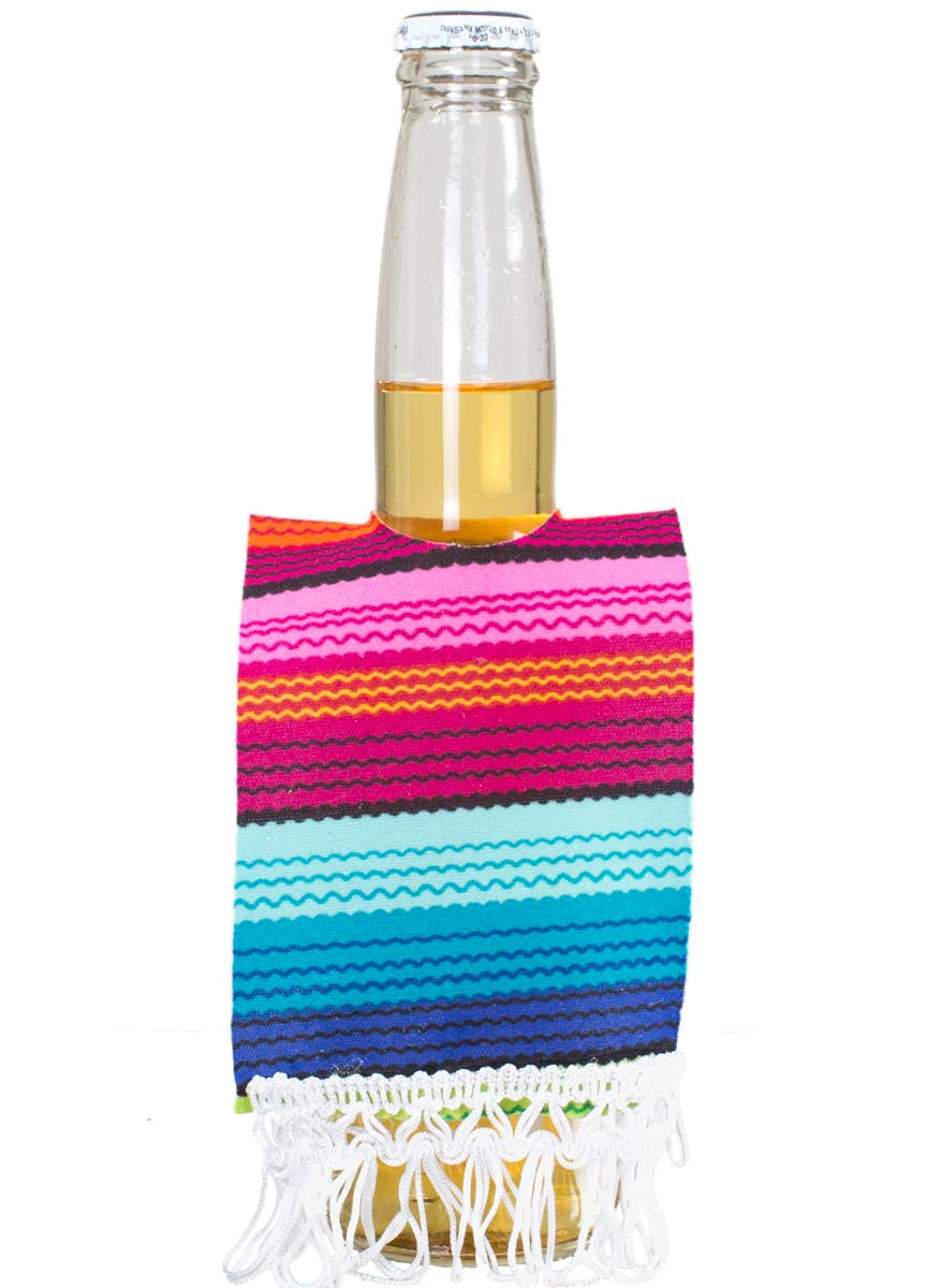 Poncho Drink Cooler | Striped Mexican Fiesta Bottle Poncho