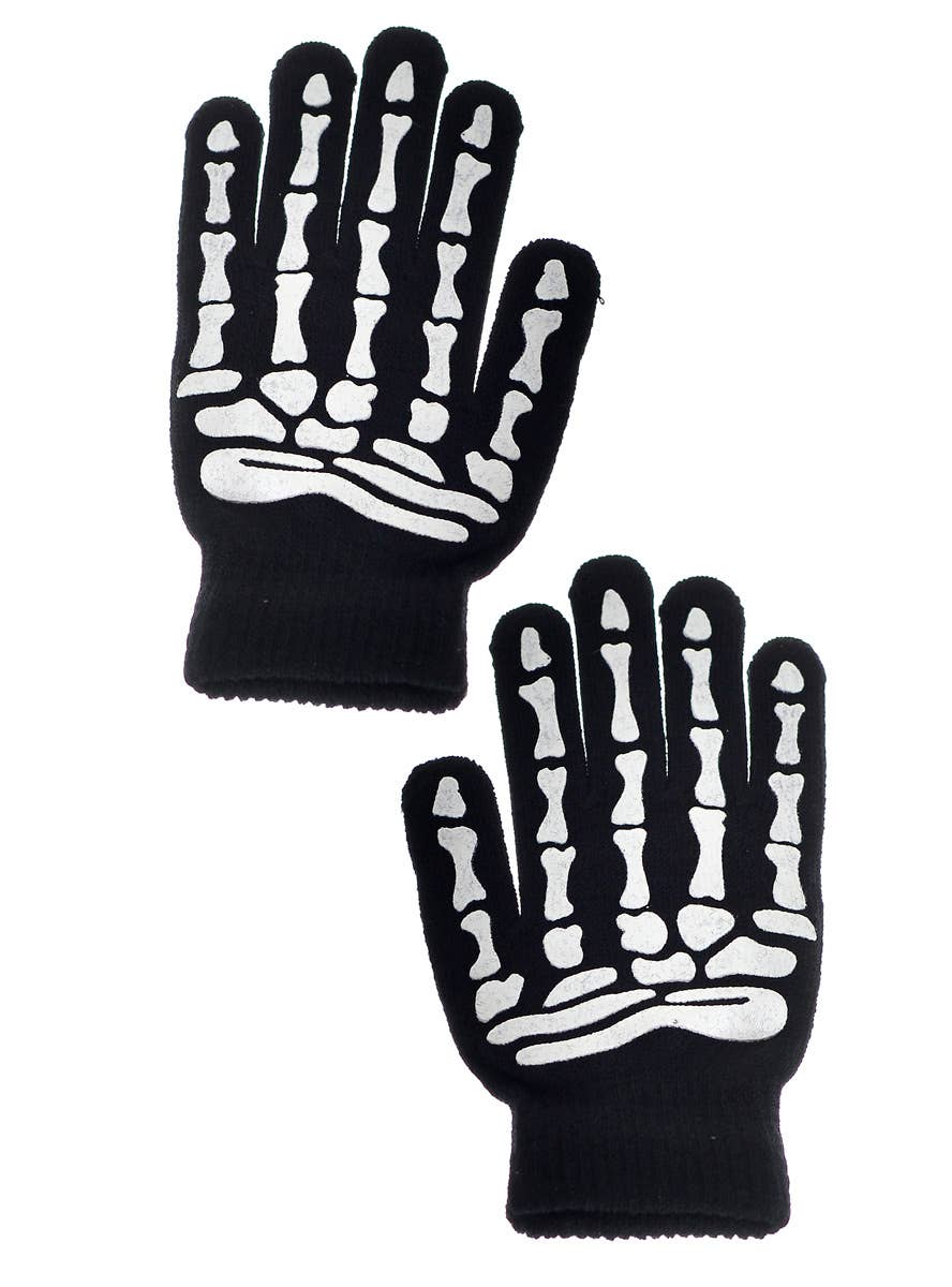Day of the Dead Skeleton Gloves | Womens Skeleton Wrist Length Gloves