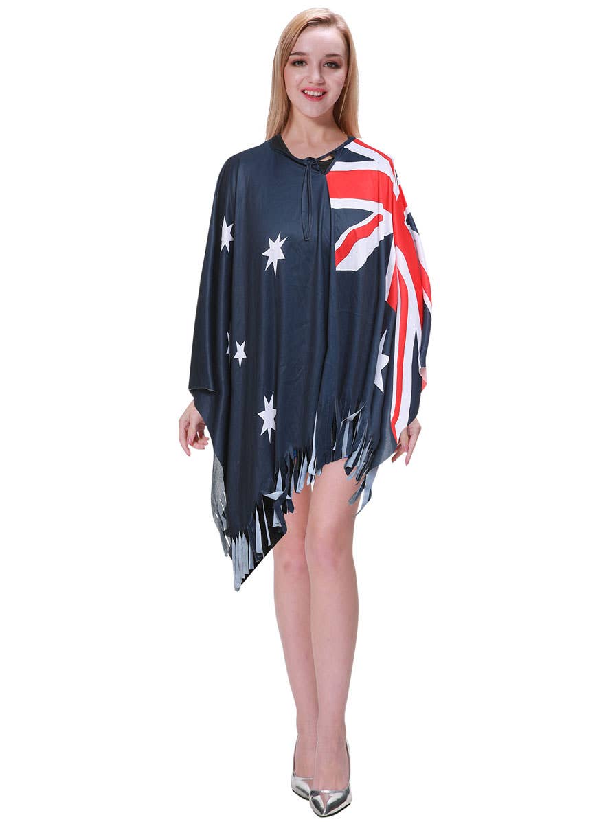 Adults Blue Aussie Flag Poncho | Adults Australian Flag Poncho