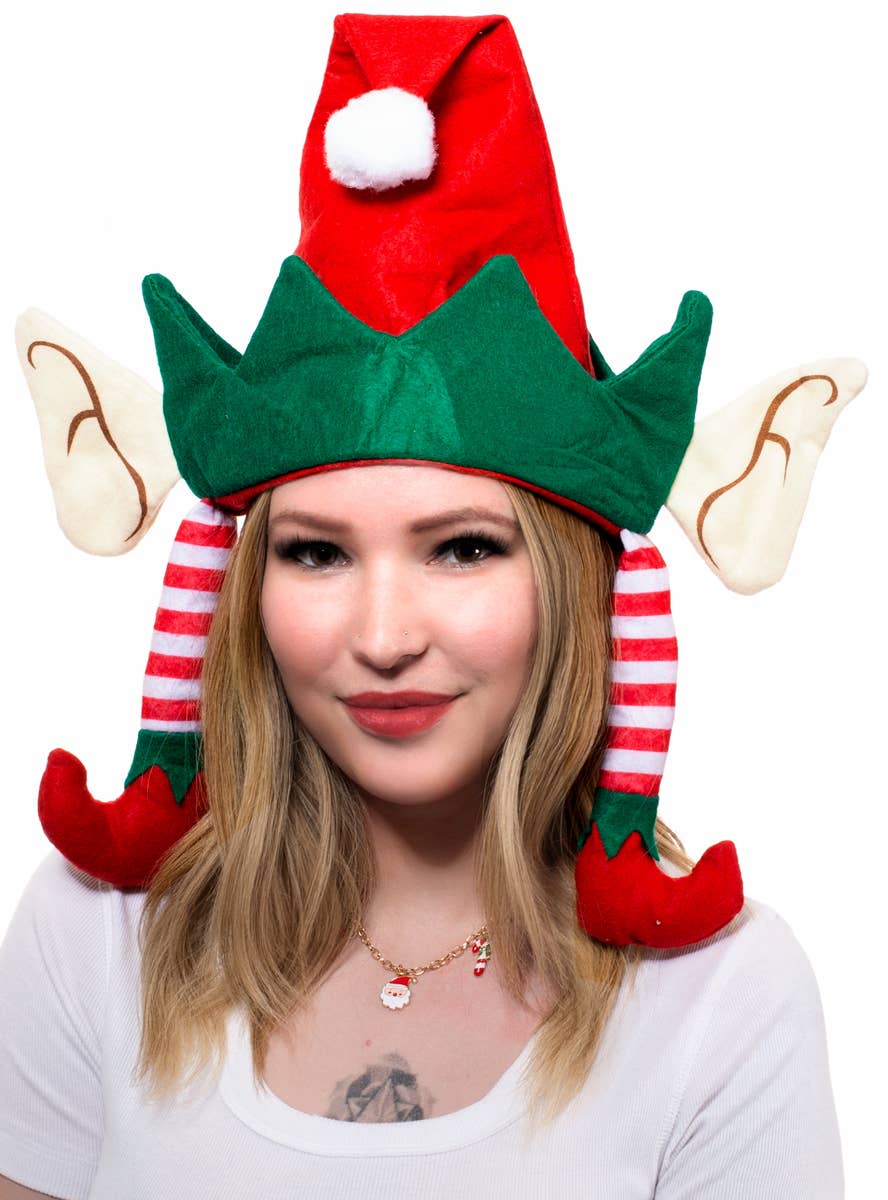 Novelty Elf Hat with Legs and Ears | Christmas Accessory