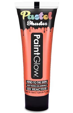 Pastel Coral Blacklight Makeup | Light Red Face and Body Paint