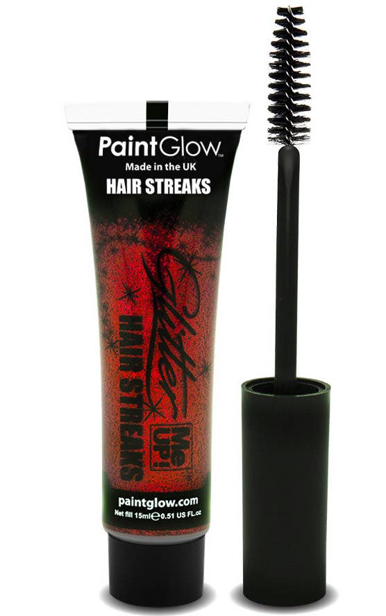 Glitter Me Up Red Hair Streaks | Red Glitter Hair Mascara Makeup