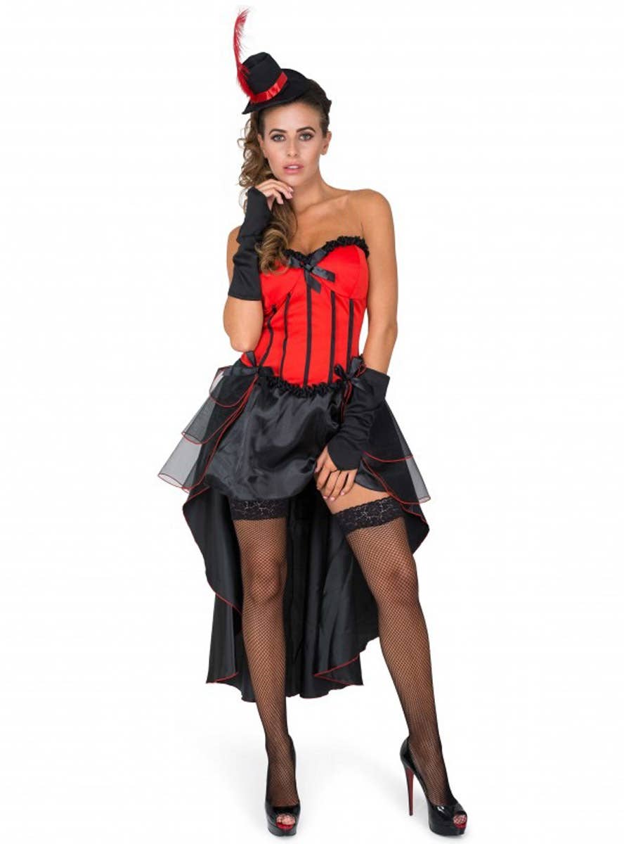 Plus Size Red And Black Burlesque Showgirl Womens Costume