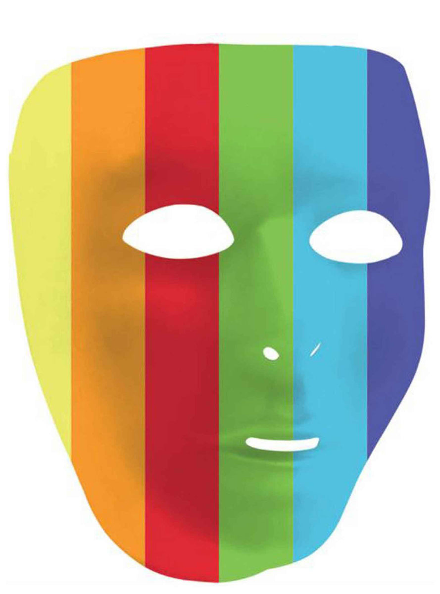 Adults Rainbow Blank Face Maks | Plain Face Rainbow Mask