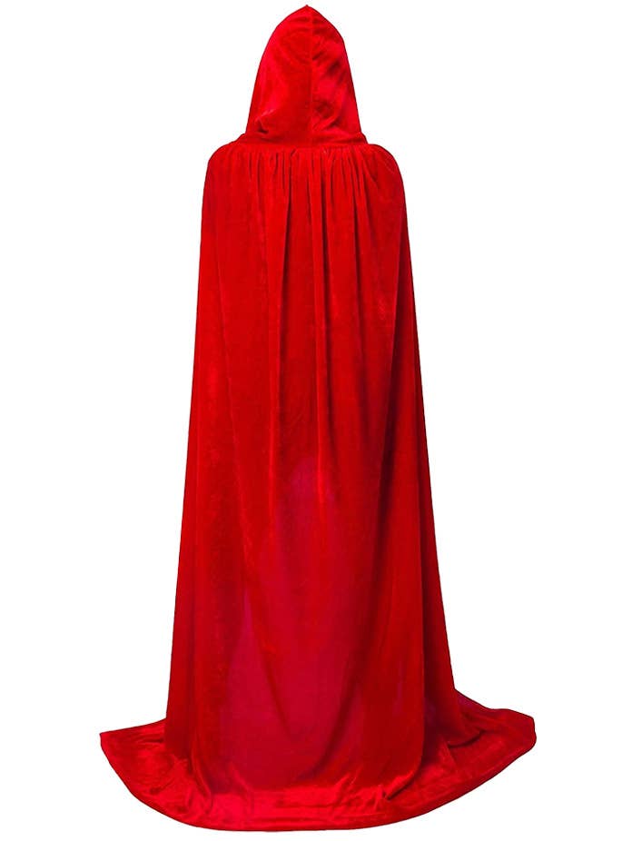 Bright Red Long Velvet Hooded Cloak | Heaven Costumes