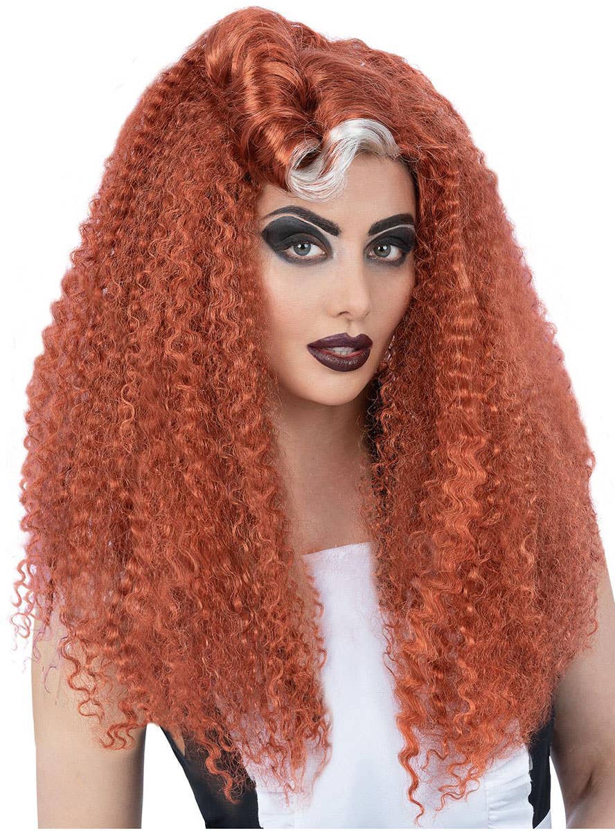 Womens Magenta Rocky Horror Curly Auburn Costume Wig