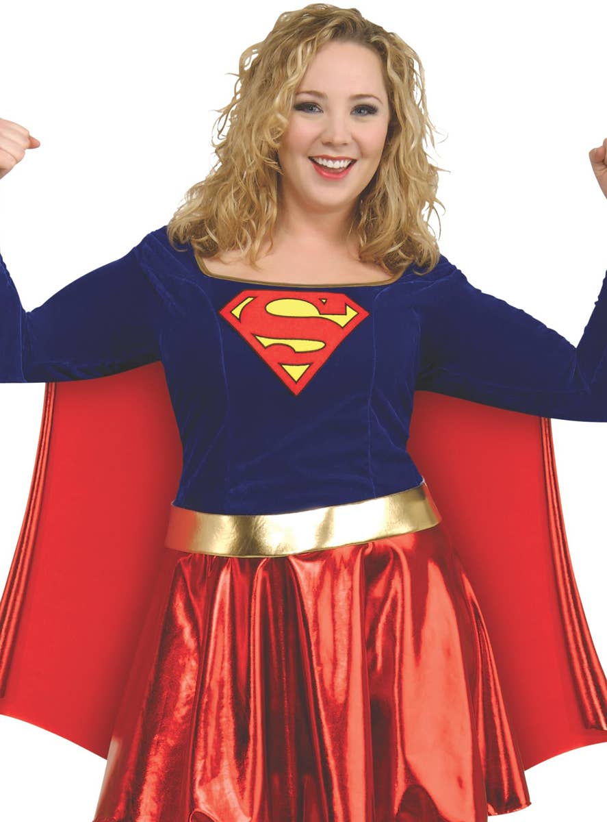 Supergirl Plus Size Costume with Cape | Superhero Womens Costume