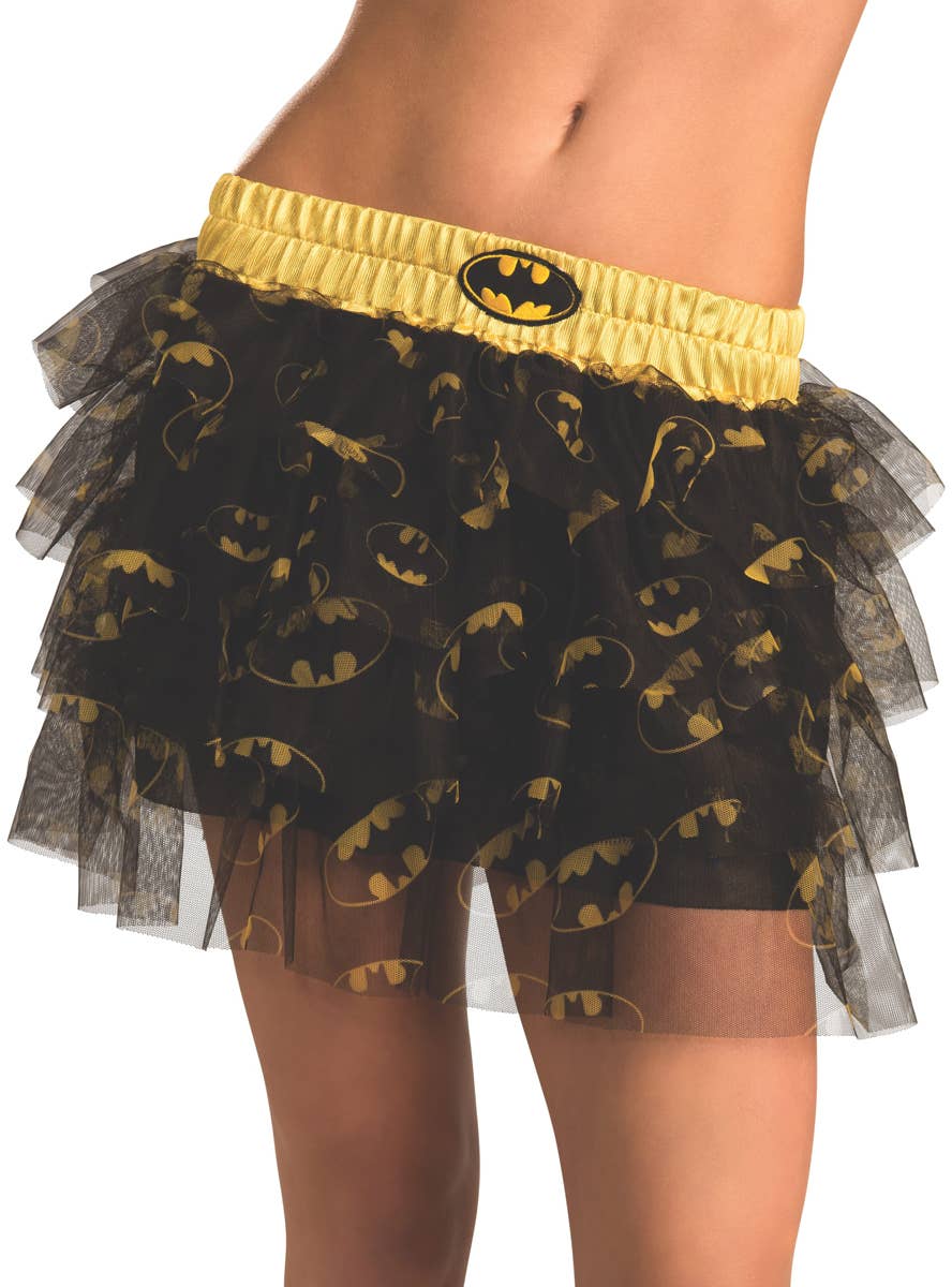Batgirl Womens Costume Skirt | Ruffled Black Batman Skirt for Women