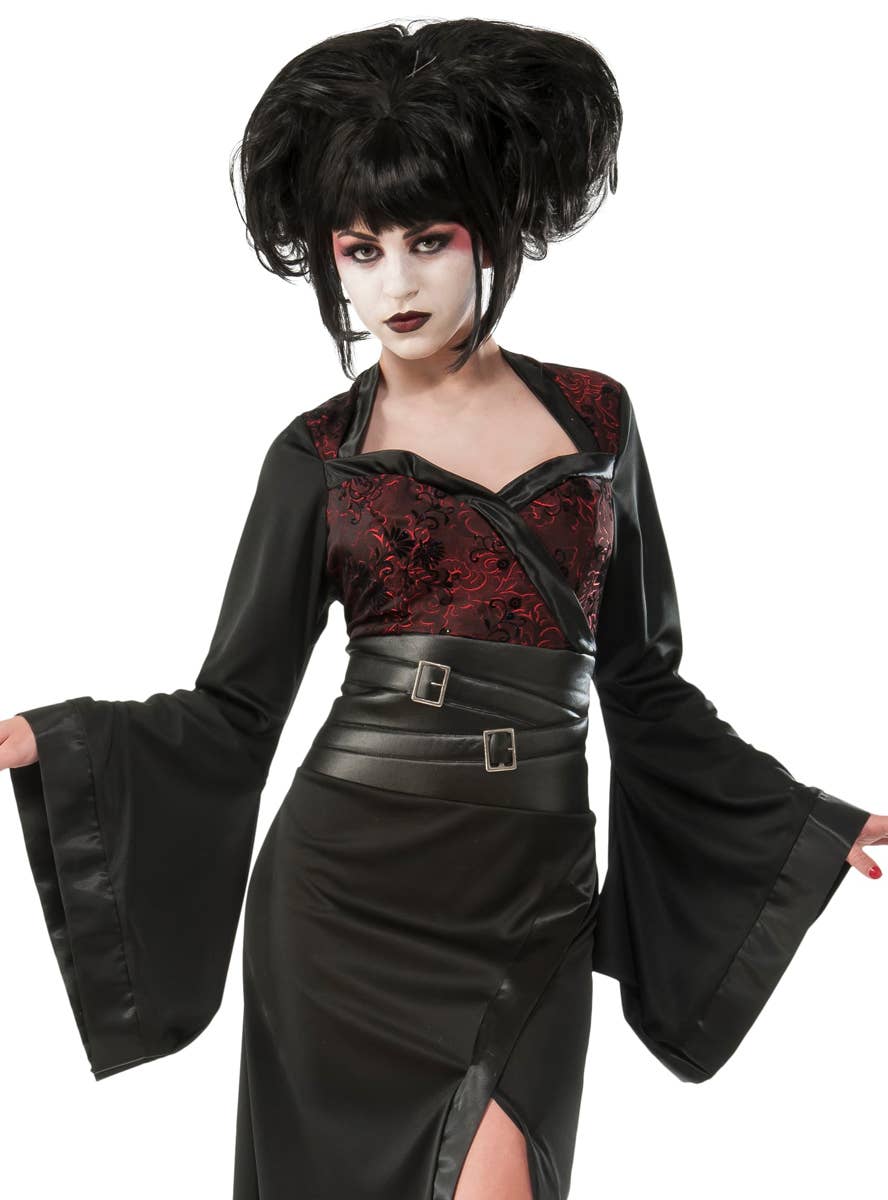 Womens Geisha Costume | Gothic Black Geisha Kimono Womens Costume