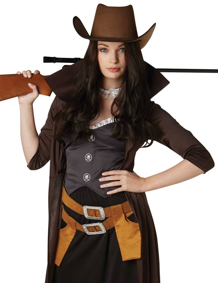 Brown Texan Gunslinger Womens Costume | Womens Cowgirl Costume