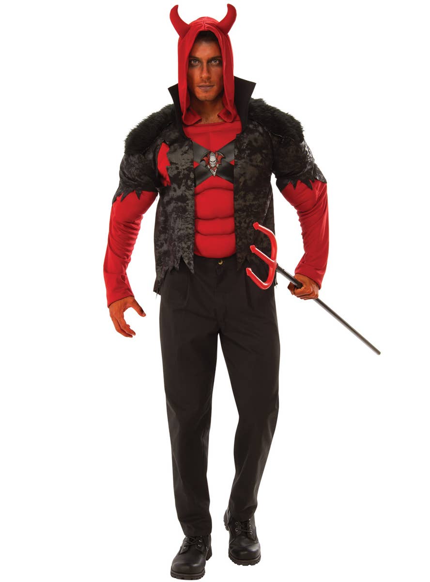 Mens Devil Costume | Red & Black Devil Lord Halloween Costume