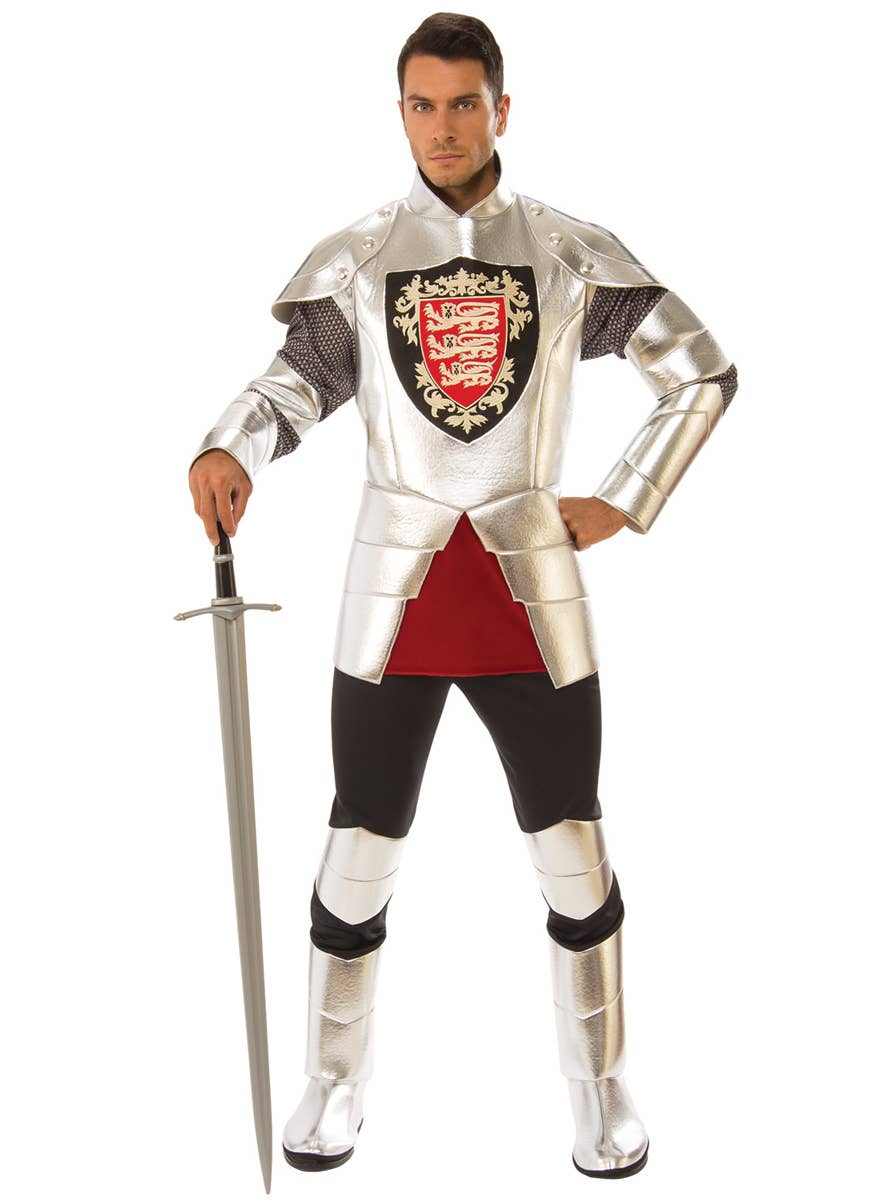 Mens Knight Costume | Silver Valiant Medieval Knight Costume