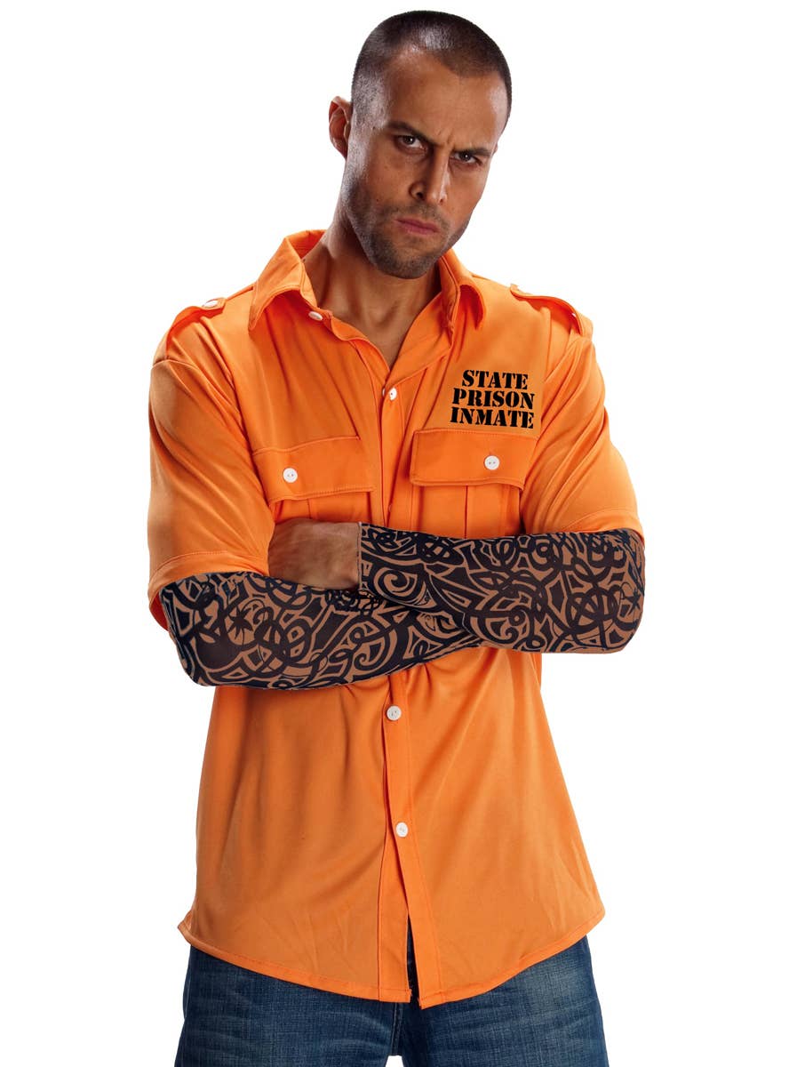 Mens Prison Inmate Costume | Orange Prisoner Costume for Males