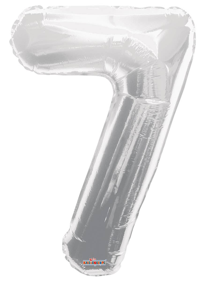 Number 7 Silver 87cm Foil Balloon | Party Supplies