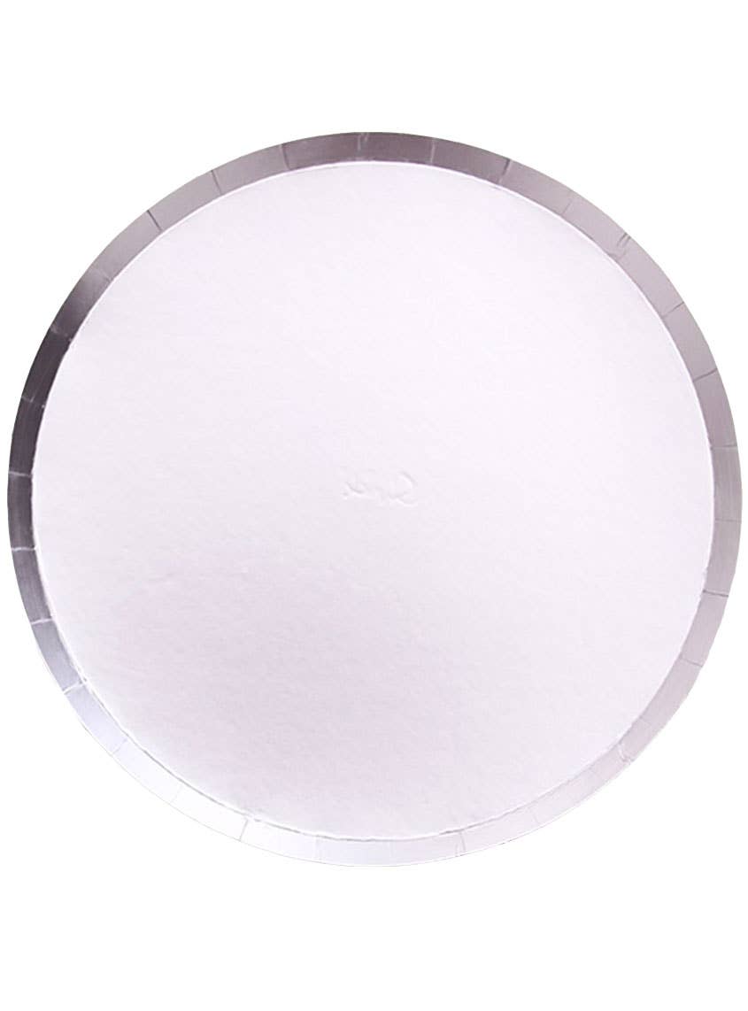 18cm Matte Silver Pack of 12 Round Paper Plates