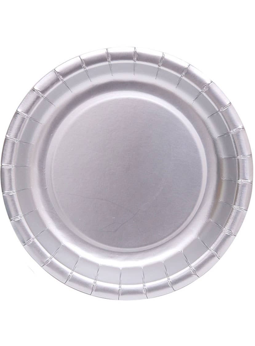 18cm Silver Metallic Pack of 12 Round Paper Plates