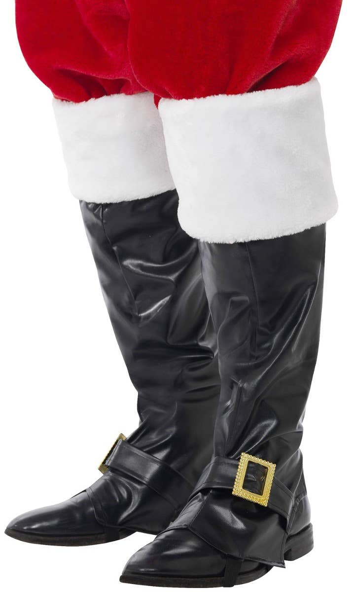 Deluxe Black Santa Suit Boot Covers | CHRISTMAS ACCESSORIES