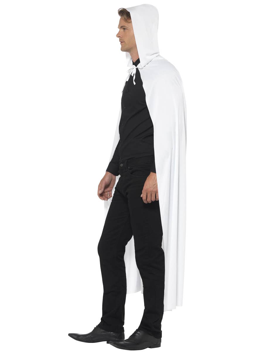Mens White Hooded Cape | Womens Long White Cloak Costume Accessory