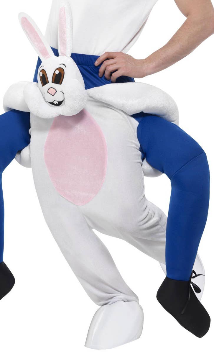 White Rabbit Piggyback Costume | Funny Adults Easter Bunny Costume