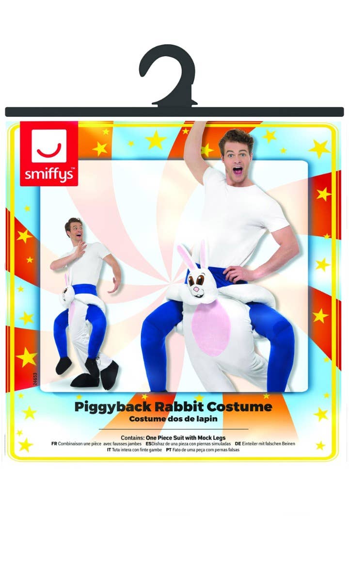 White Rabbit Piggyback Costume | Funny Adults Easter Bunny Costume