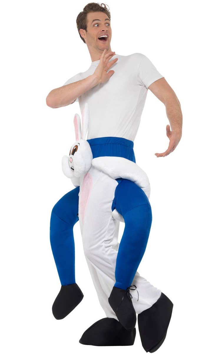 White Rabbit Piggyback Costume | Funny Adults Easter Bunny Costume