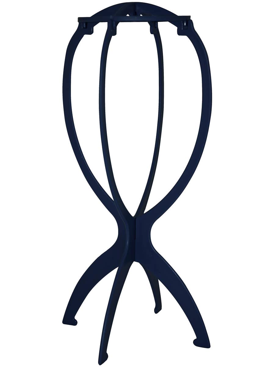 Folding Black Costume Wig Stand | Black Plastic Wig Stand