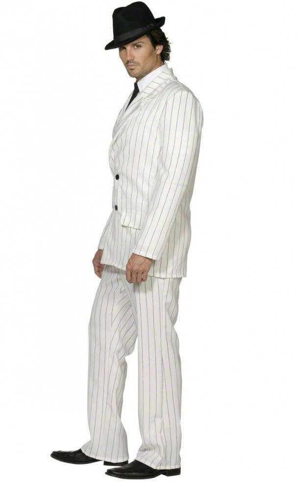 White Pinstripe Gangster Costume | 20s Gangster Dress Up Suit for Men