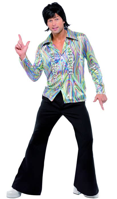 Rainbow Micro Dot Disco Costume | 1970s Disco Dude Outfit for Men