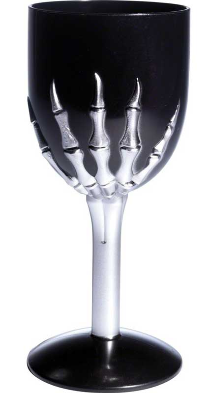 Skeleton Hand Black & Silver Wine Goblet | HALLOWEEN DECORATIONS