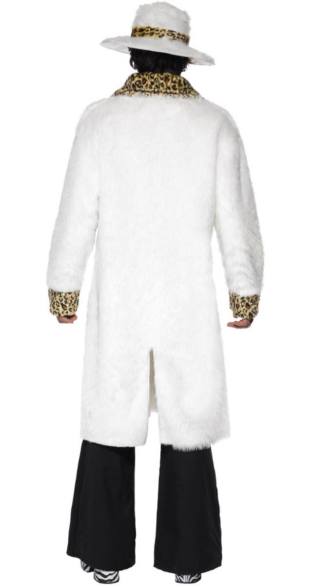 Faux White Fur Gangster Coat Costume | Mens Playa Pimp Costume Jacket