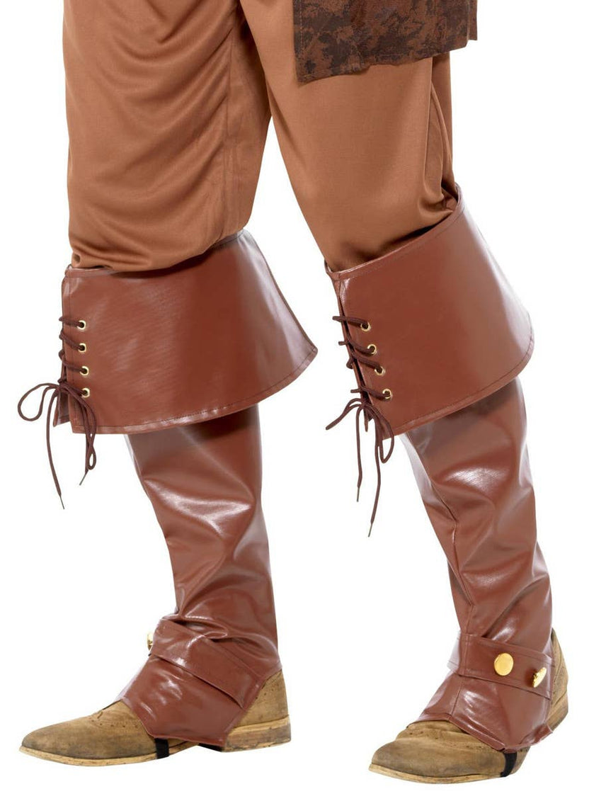 Brown Pirate Boot Covers | Pirate Boot Covers Costume Accessory