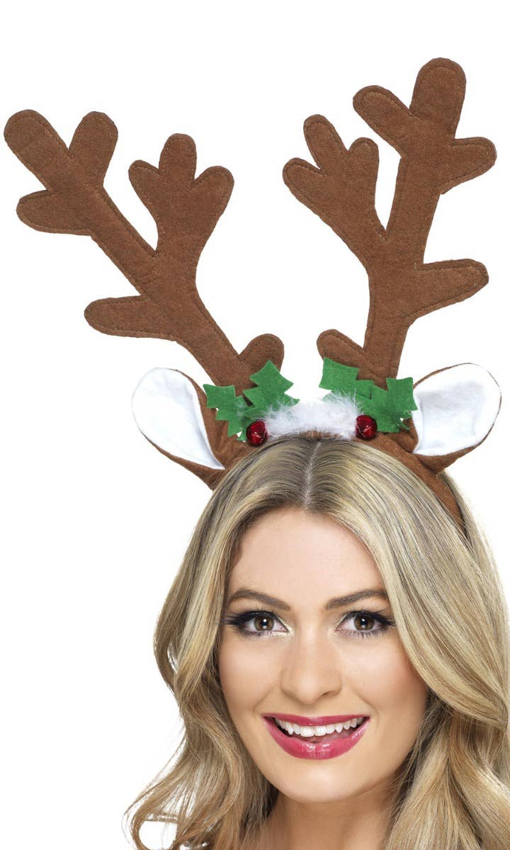 Tall Brown Reindeer Antlers Christmas Headband | CHRISTMAS ACCESSORIES