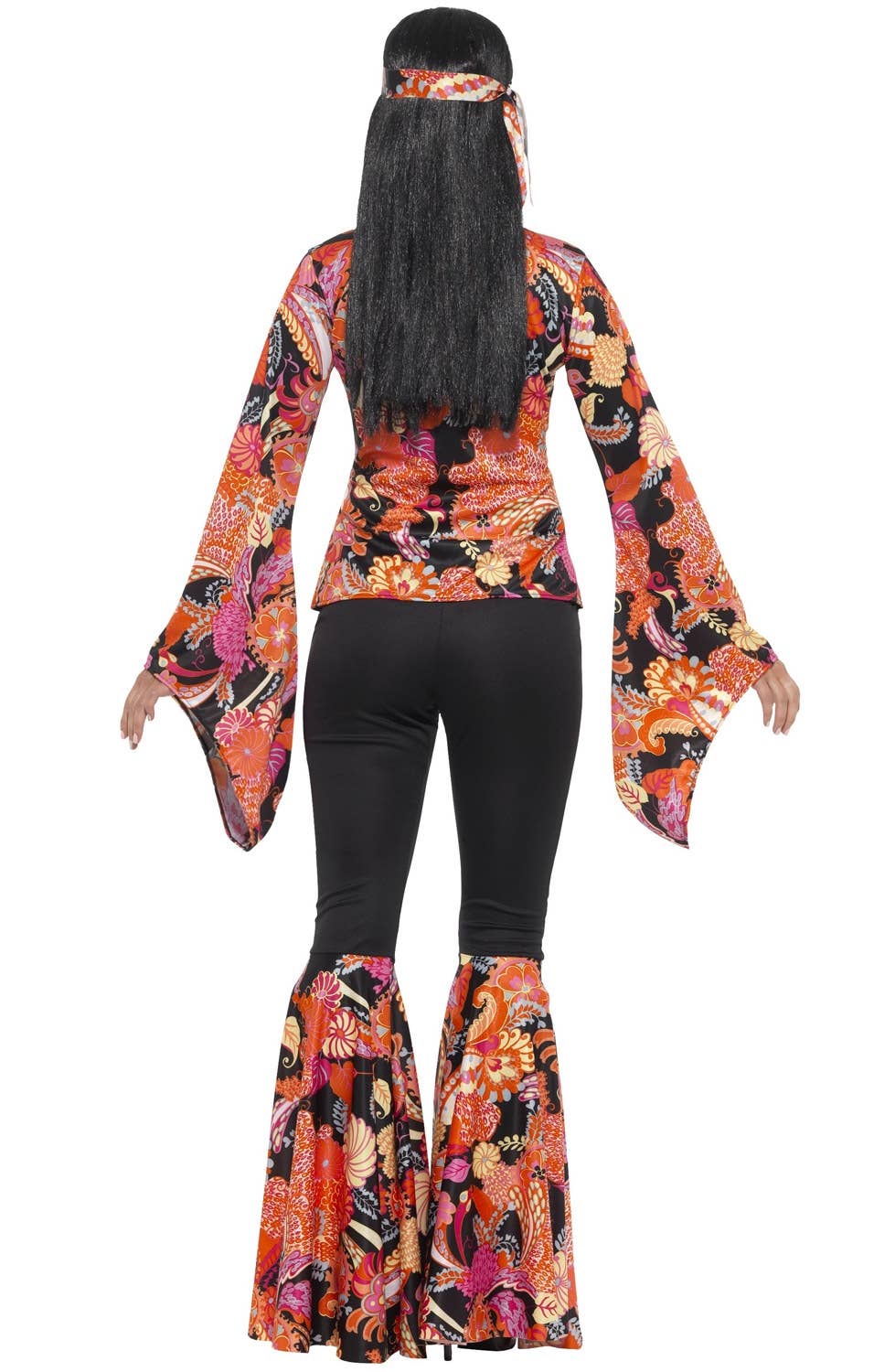 Plus Size Black and Orange Hippie Costume | 70s Costume for Women