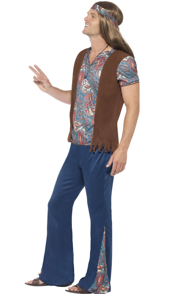 Brown Fringed Hippie Costume | Mens 1960s Orion the Hippie Outfit