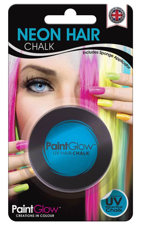 Neon Blue Blacklight Reactive Hair Chalk | Fluro Blue Hair Chalk