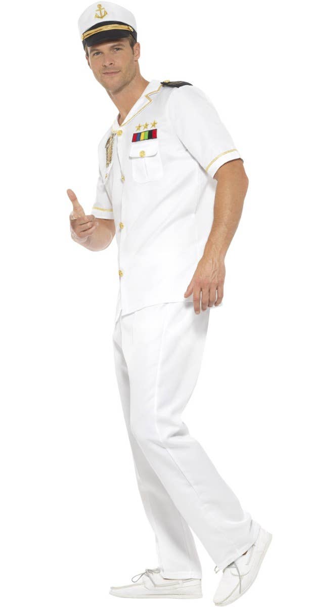 White Sea Ship Captain Costume | Mens Navy Captain Uniform Dress Up