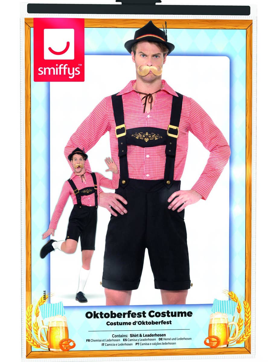 Red Beer Fest Lederhosen Costume | Mens Bavarian Oktoberfest Costume