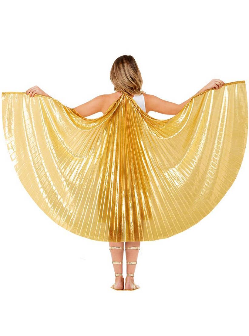 Gold Cape | Pleated Womens Gold Grecian Goddess Costume Cape