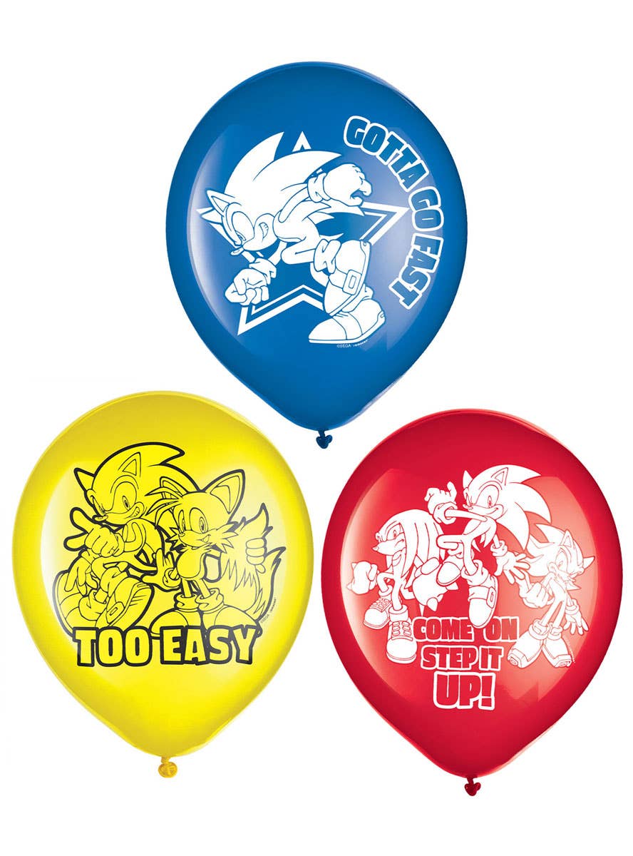 30cm 6 Pack Sonic the Hedgehog Party Balloons