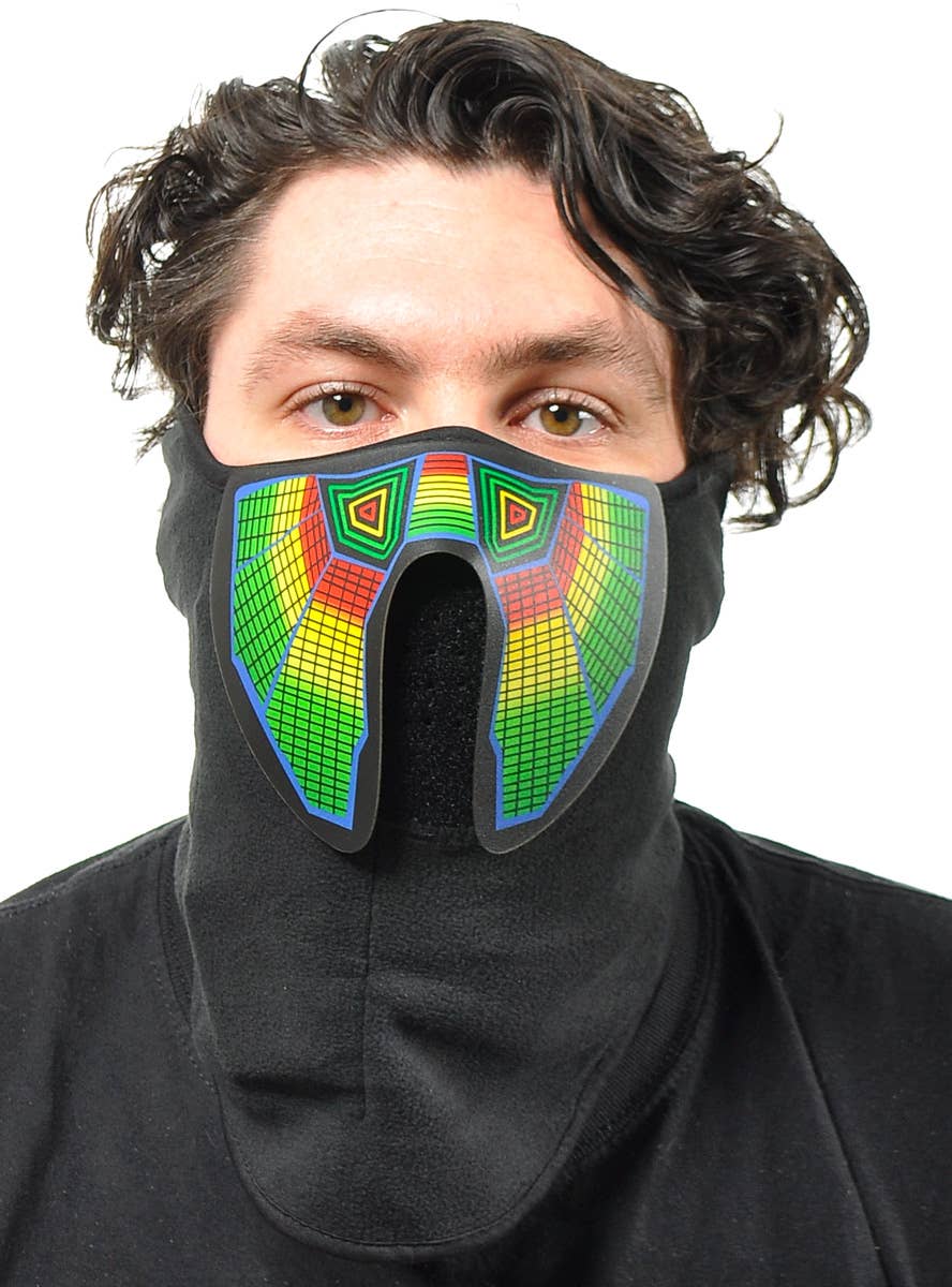 Tribal Wave Light Up Mask with Sound Activation