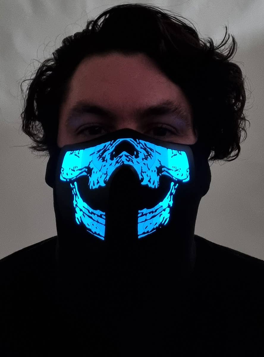 Skull Face Light Up Mask with Sound Activation