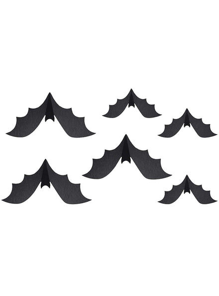 6 Pack Black Bat Cut Out | Halloween Party Supplies