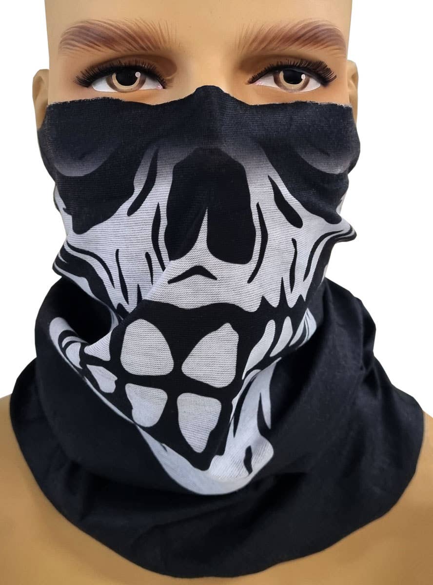 Skeleton Print Half Face Costume Bandanna
