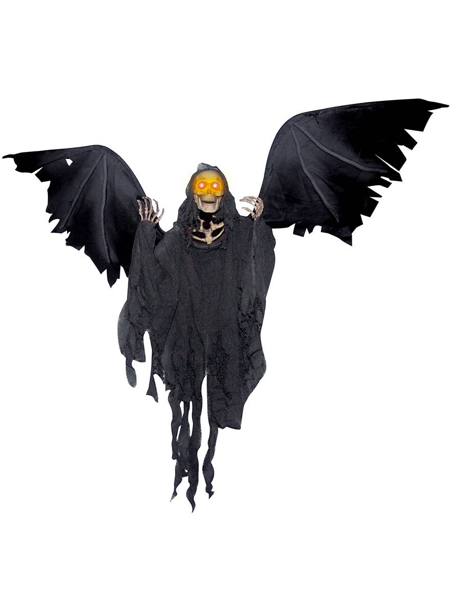 Winged Grim Reaper with Lights | Animated Hanging Halloween Decoration